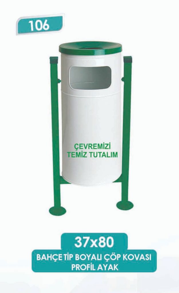 E106 BAHÇE TİP BOYALI ÇÖP KOVASI PROFİL AYAK – Eta Metal